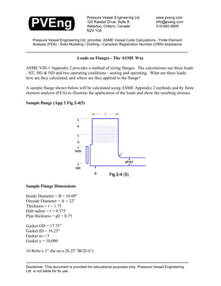 Loads_On_Flanges ASME SECTION VIII Div.1 | PDF