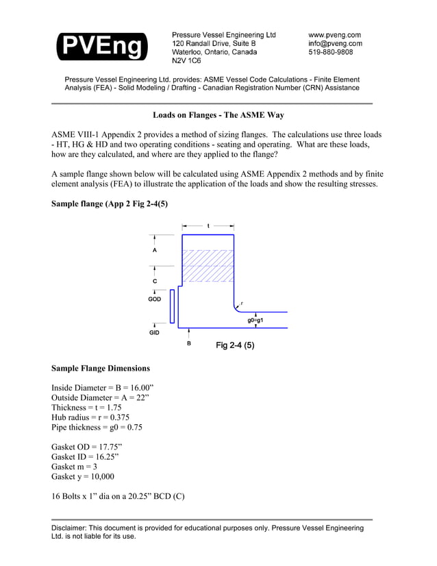 Loads_On_Flanges ASME SECTION VIII Div.1 | PDF