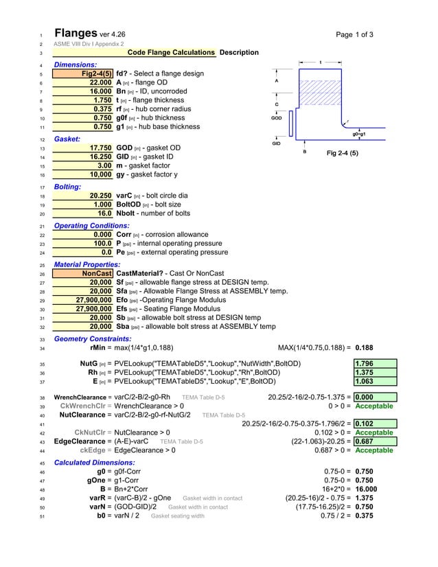 Loads_On_Flanges ASME SECTION VIII Div.1 | PDF
