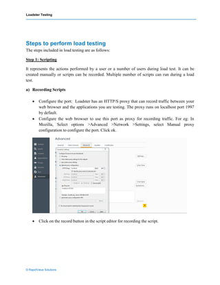 Loadster Load Testing by RapidValue Solutions | PDF