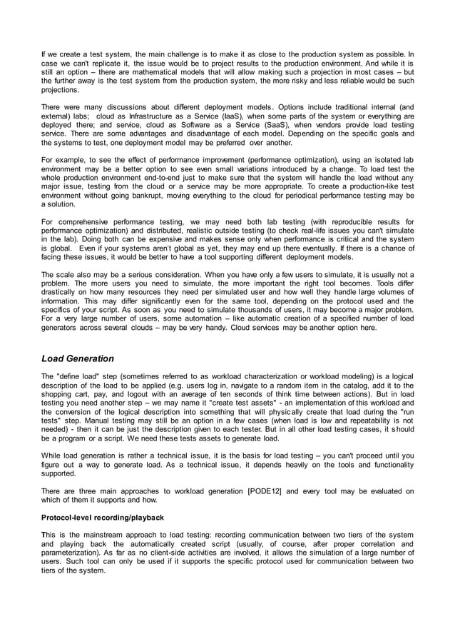 Multiple Dimensions of Load Testing, CMG 2015 paper | DOCX | Cloud ...