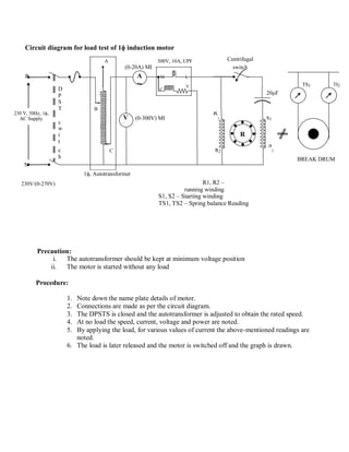 Load test on single phase indution motor | PDF