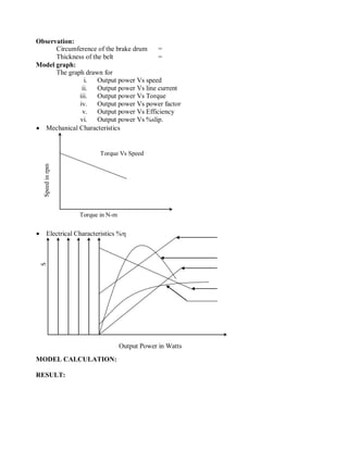 Load test on single phase indution motor | PDF