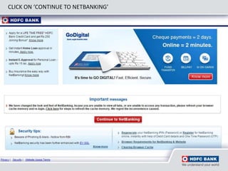 HDFC Bank NetBanking for Retail Loan Customers | PPTX