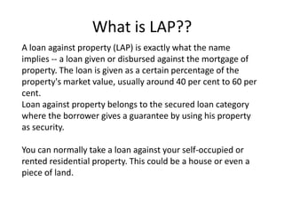 Loan against property ppt | PDF