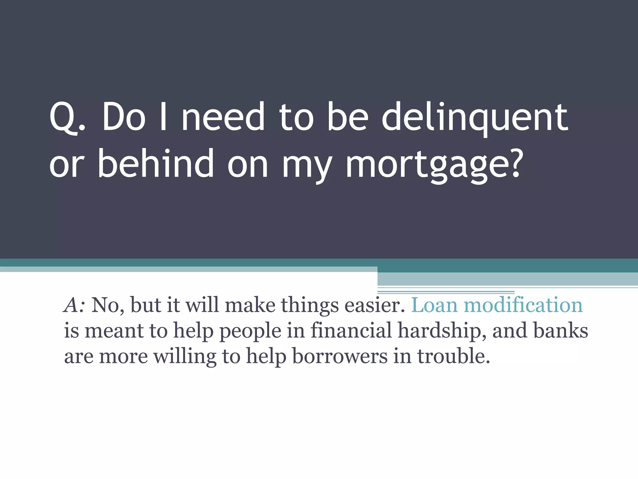 Loan Modification Faq | PPT