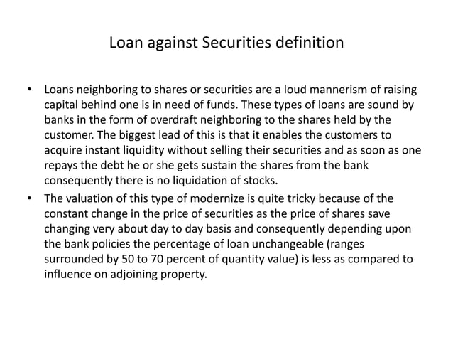 Loan against securities | PDF