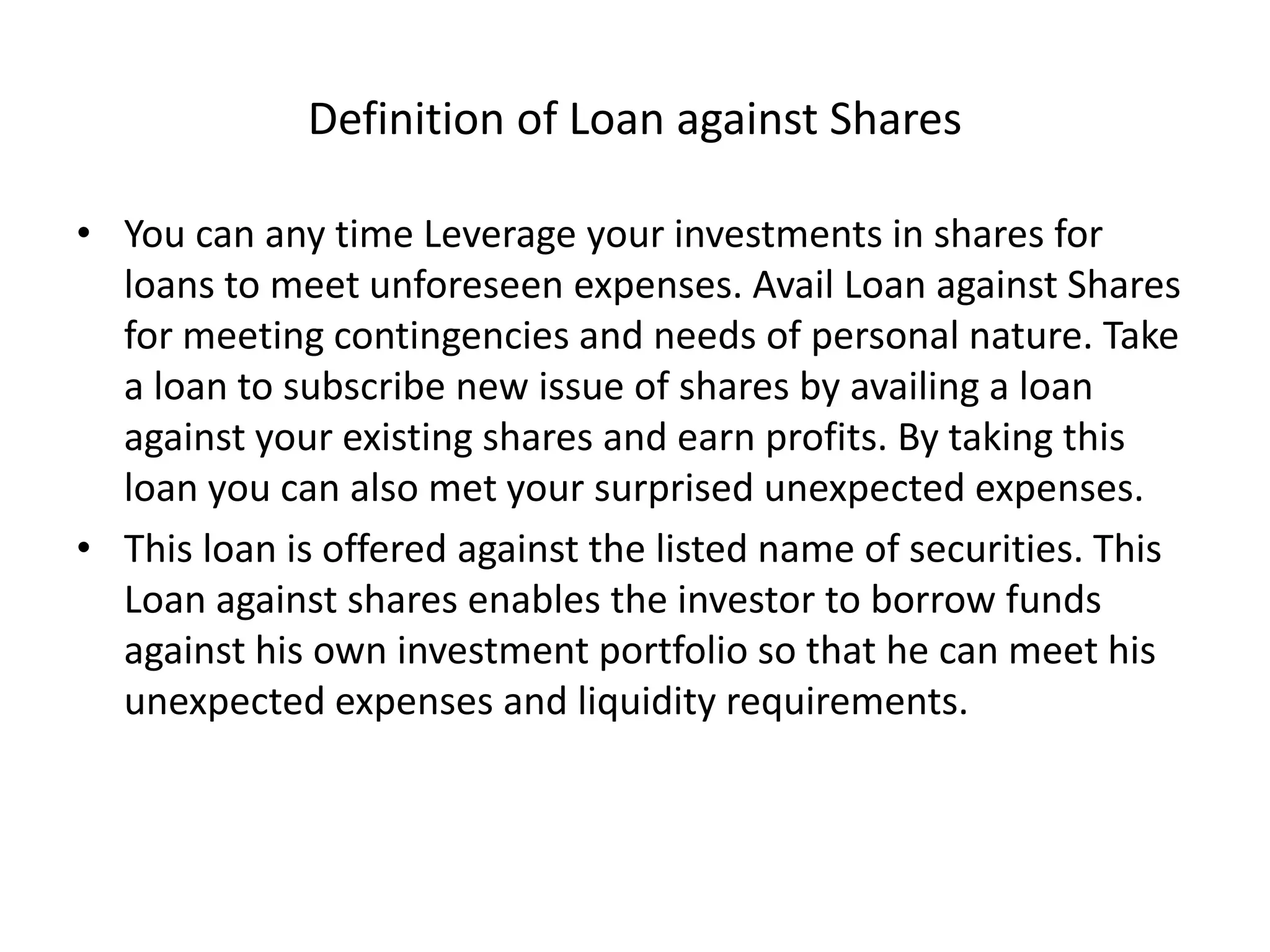 Loan against shares - Letzbank | PDF