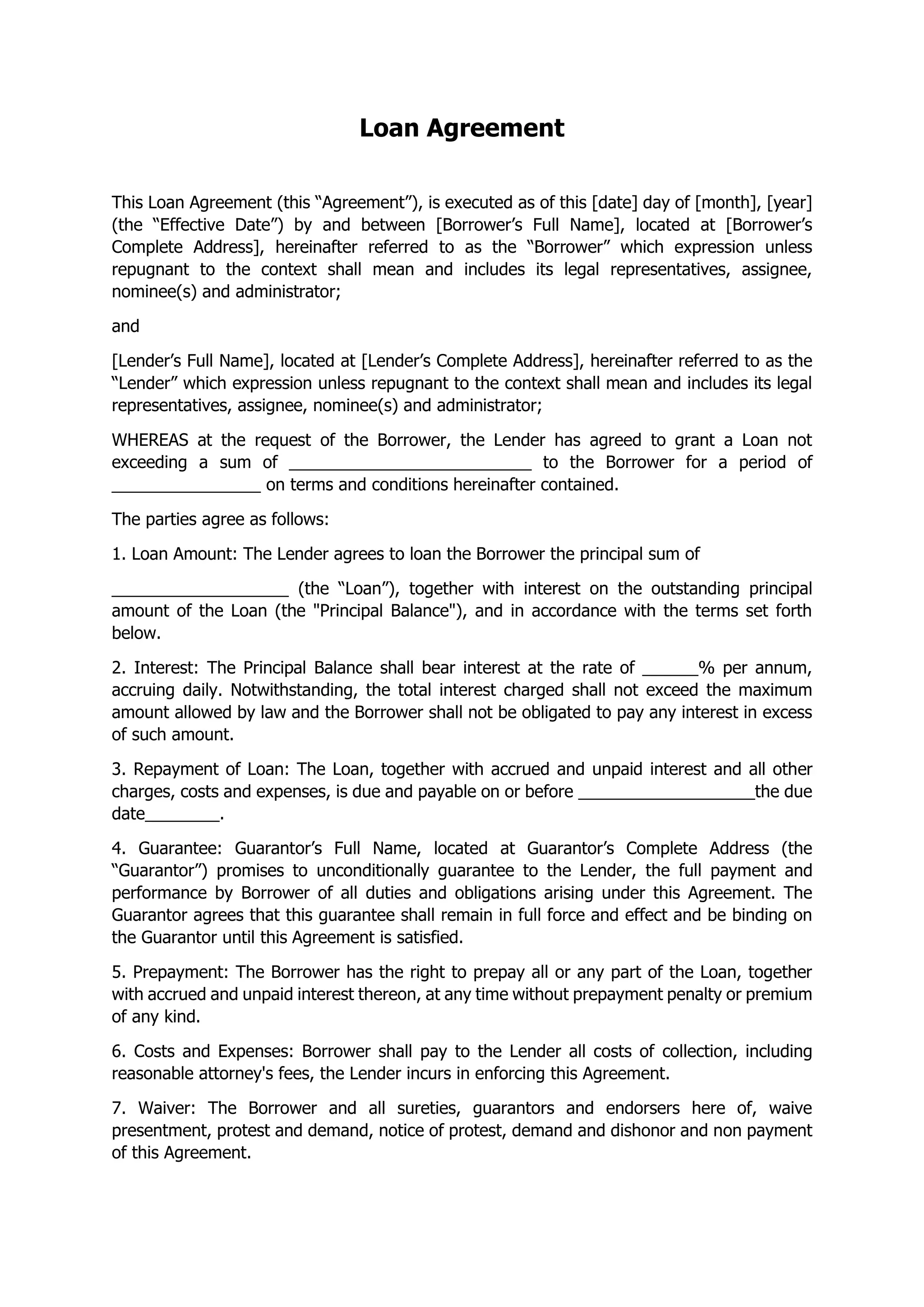 LOAN AGREEMENT | PDF