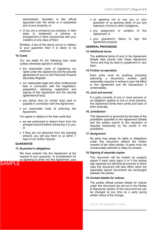 Loan agreement between lender, borrower & guarantor - Template Sample | PDF