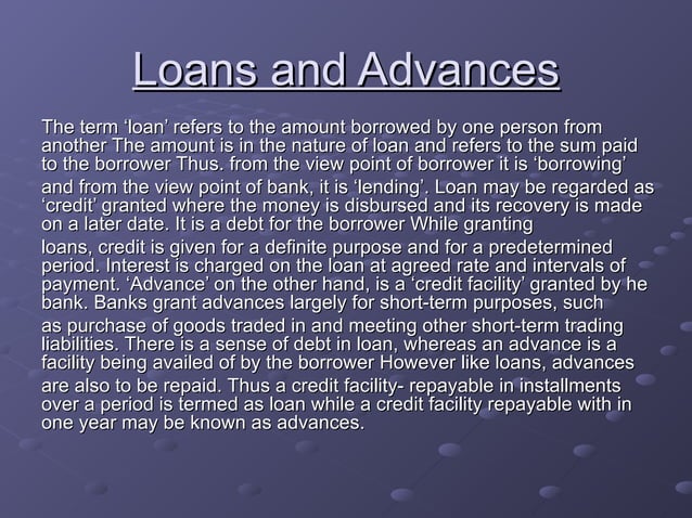 Loan and Credit services provided by banks .ppt | Personal Loans ...
