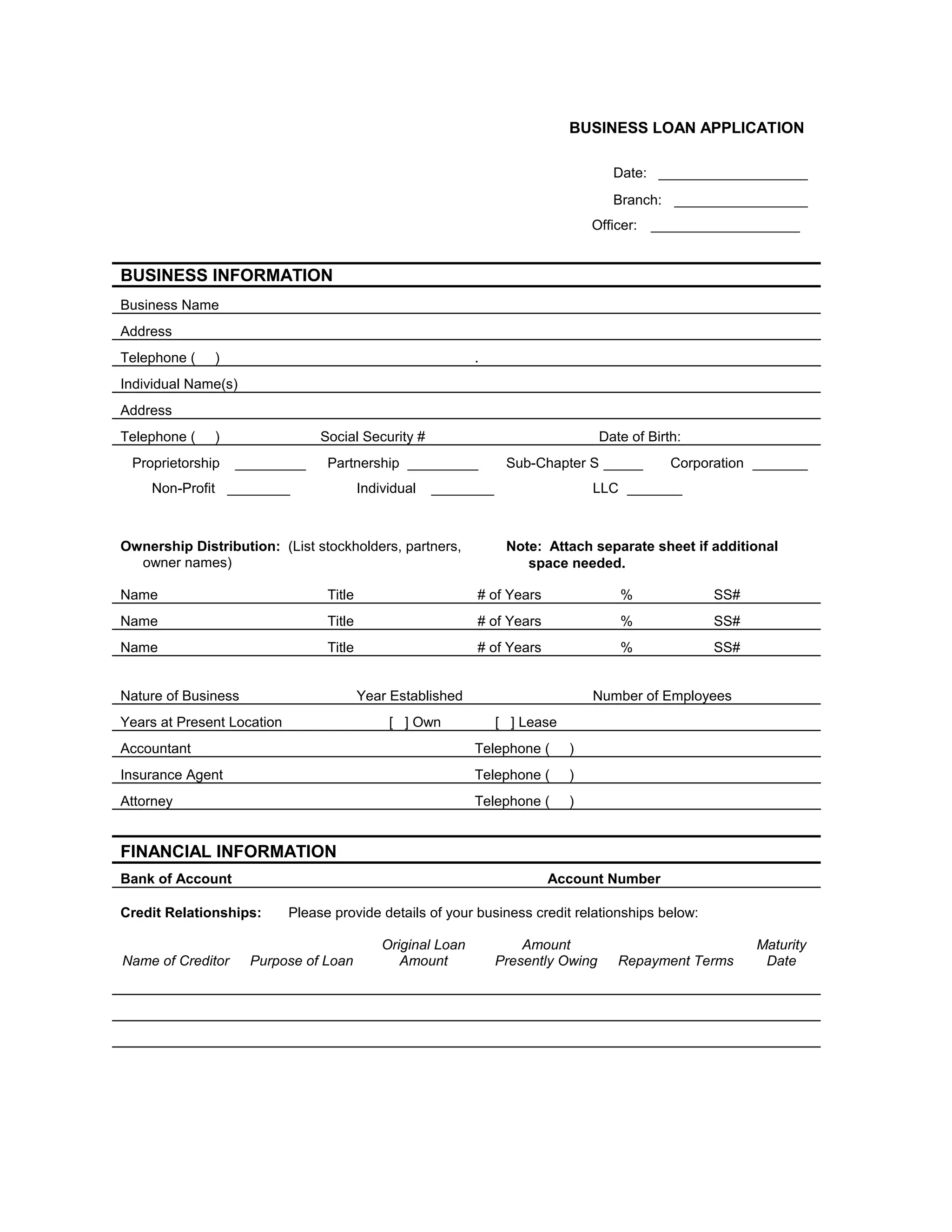 Loan application | PDF