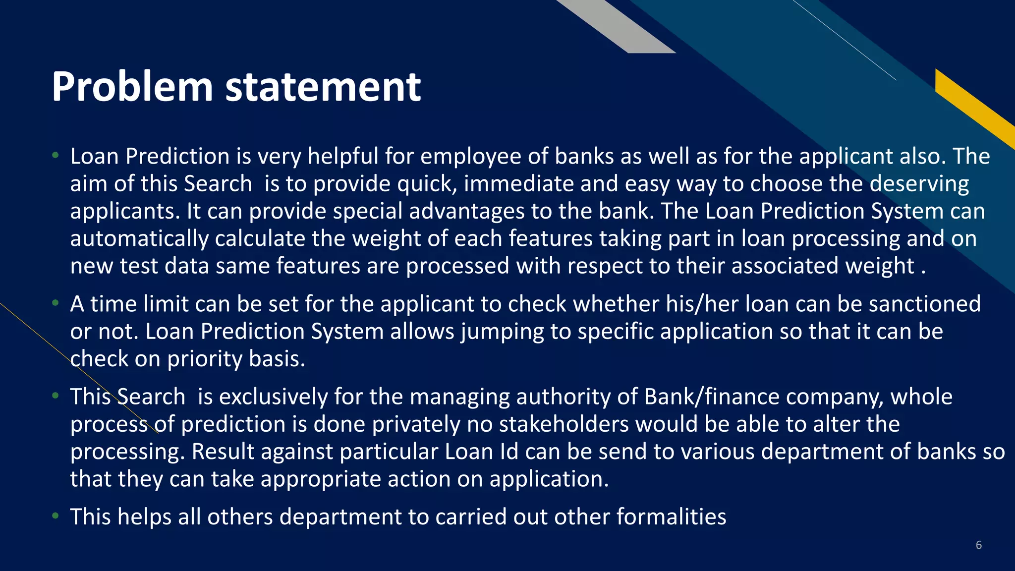 Loan approval prediction based on machine learning approach | PDF