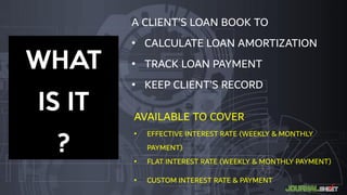 Clients Loan Book Calculator and Tracker | PDF