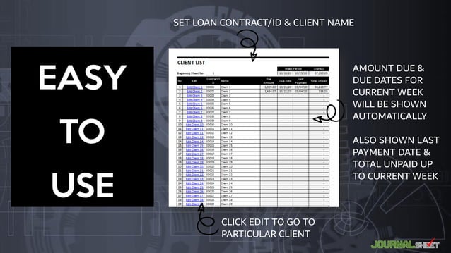 Clients Loan Book Calculator and Tracker | PPT
