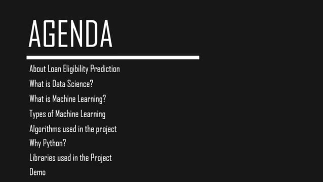 Loan Eligibility Prediction Python Projects For Data Science | PPT