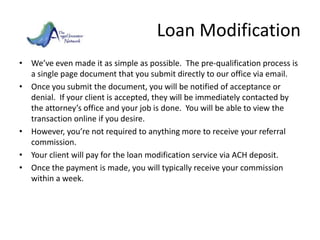 Loan modification referral program | PPTX | Home Financing | Personal Debt