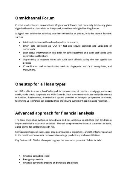 Loan origination system- Types, Tools and Guidelines | PDF