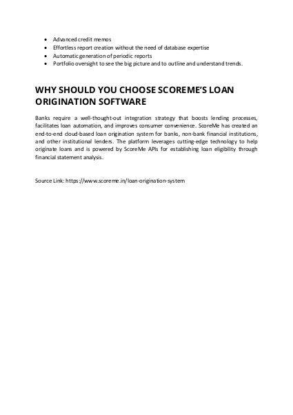 Loan origination system- Types, Tools and Guidelines | PDF