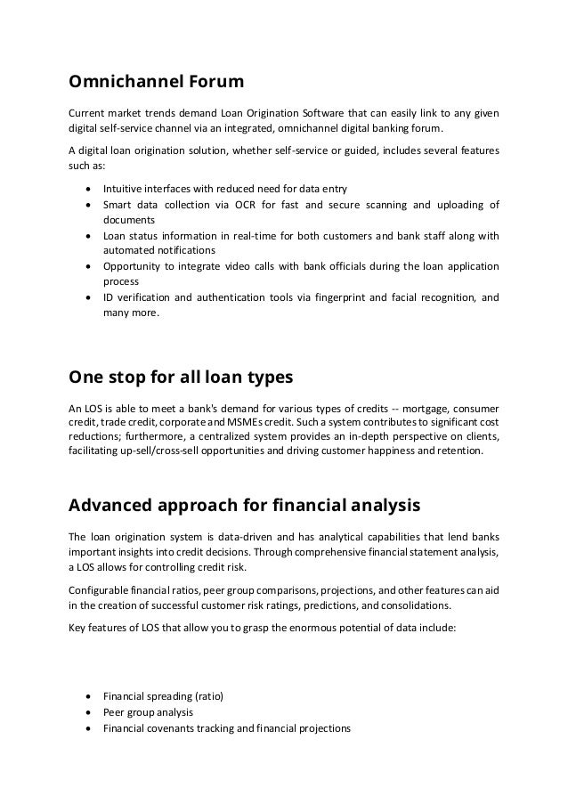 Loan origination system- Types, Tools and Guidelines | PDF