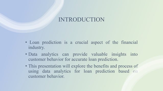 LOAN PREDICTION BASED ON CUSTOMER BEHAVIOR.pptx | Business | Business ...