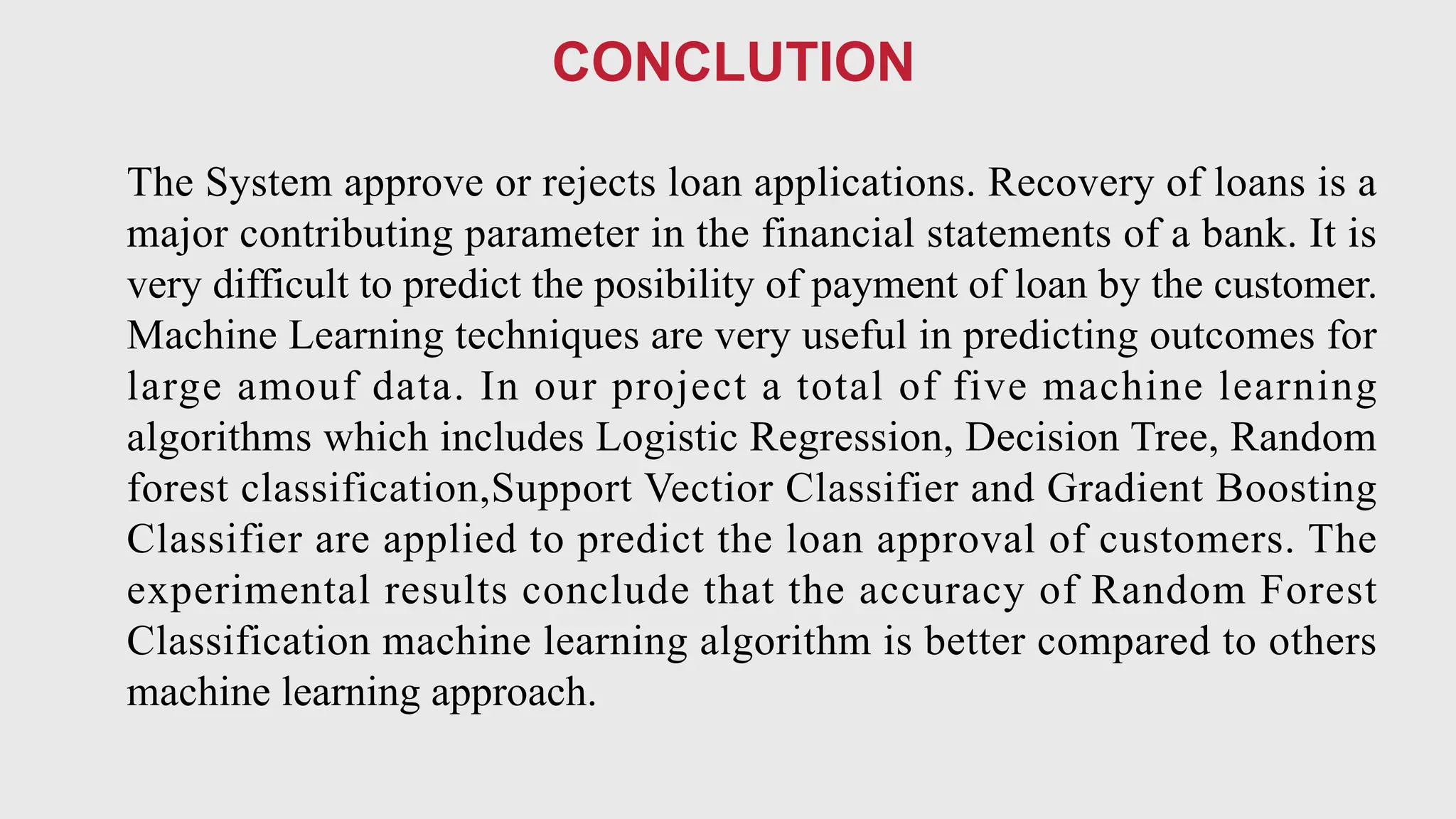 LOAN APPROVAL PRDICTION SYSTEM USING MACHINE LEARNING. | PDF