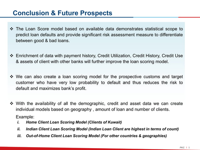 Loan Risk Assessment & Scoring Model | PPT