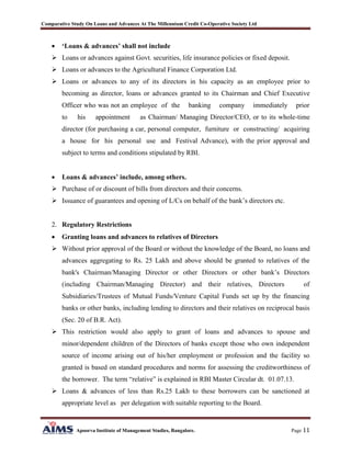 A comparative study on Loans and advances | PDF