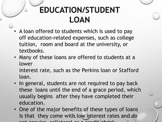 Loans and it's types | PPTX