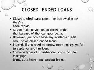 Loans and it's types | PPTX