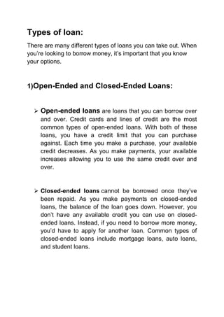 Loans and project hard copy | DOCX