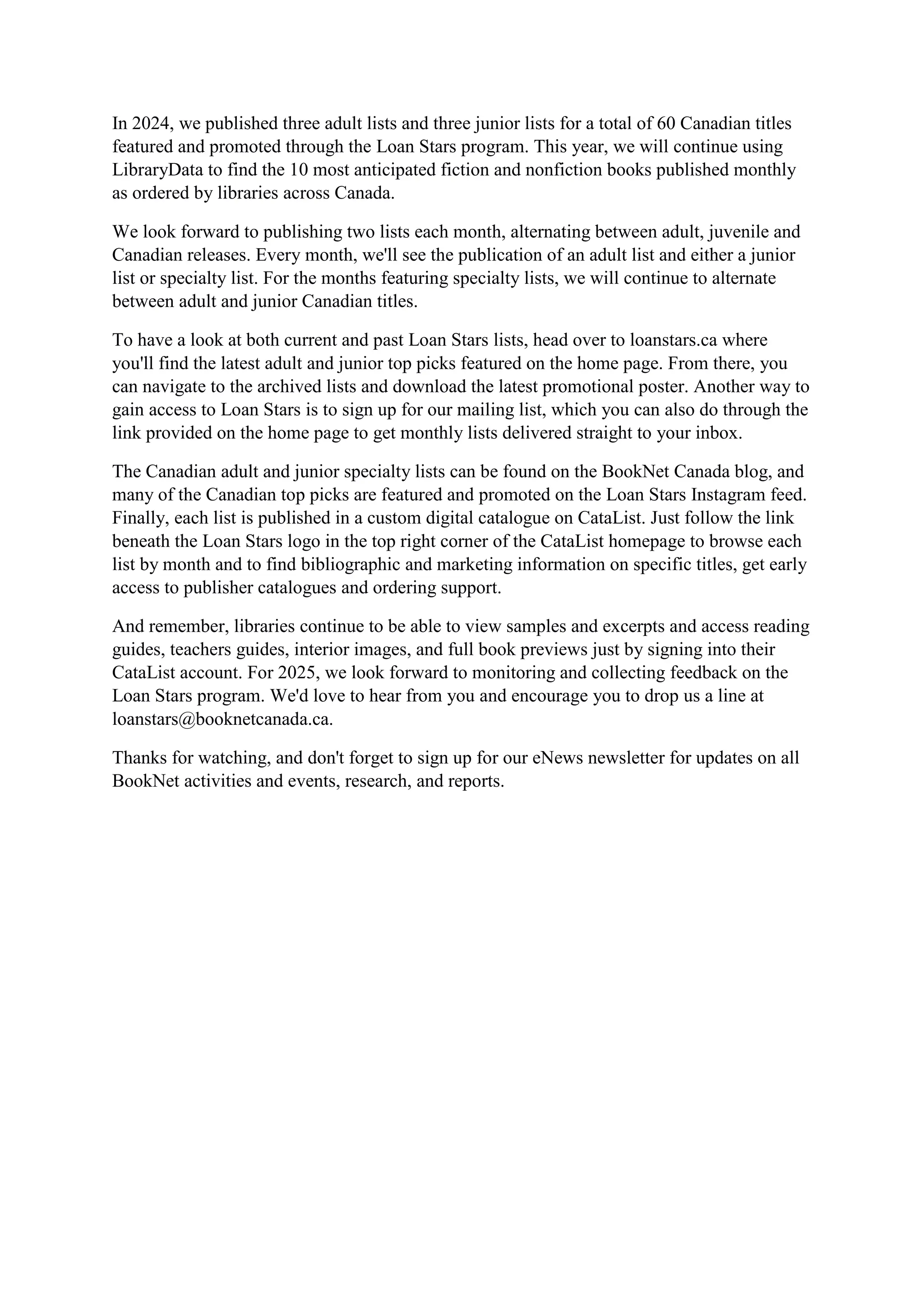 Transcript: New from BookNet Canada for 2025: Loan Stars | PDF