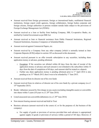 Loans under Companies Act 2013 - Version 2.0 | PDF