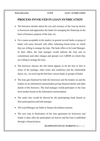 Loan syndication | PDF