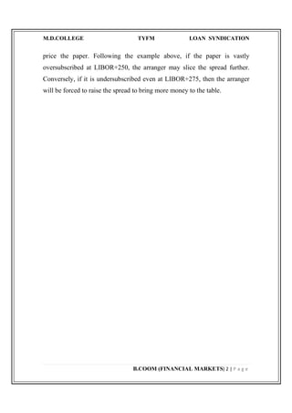 Loan syndication | PDF