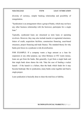 Loan syndication | PDF