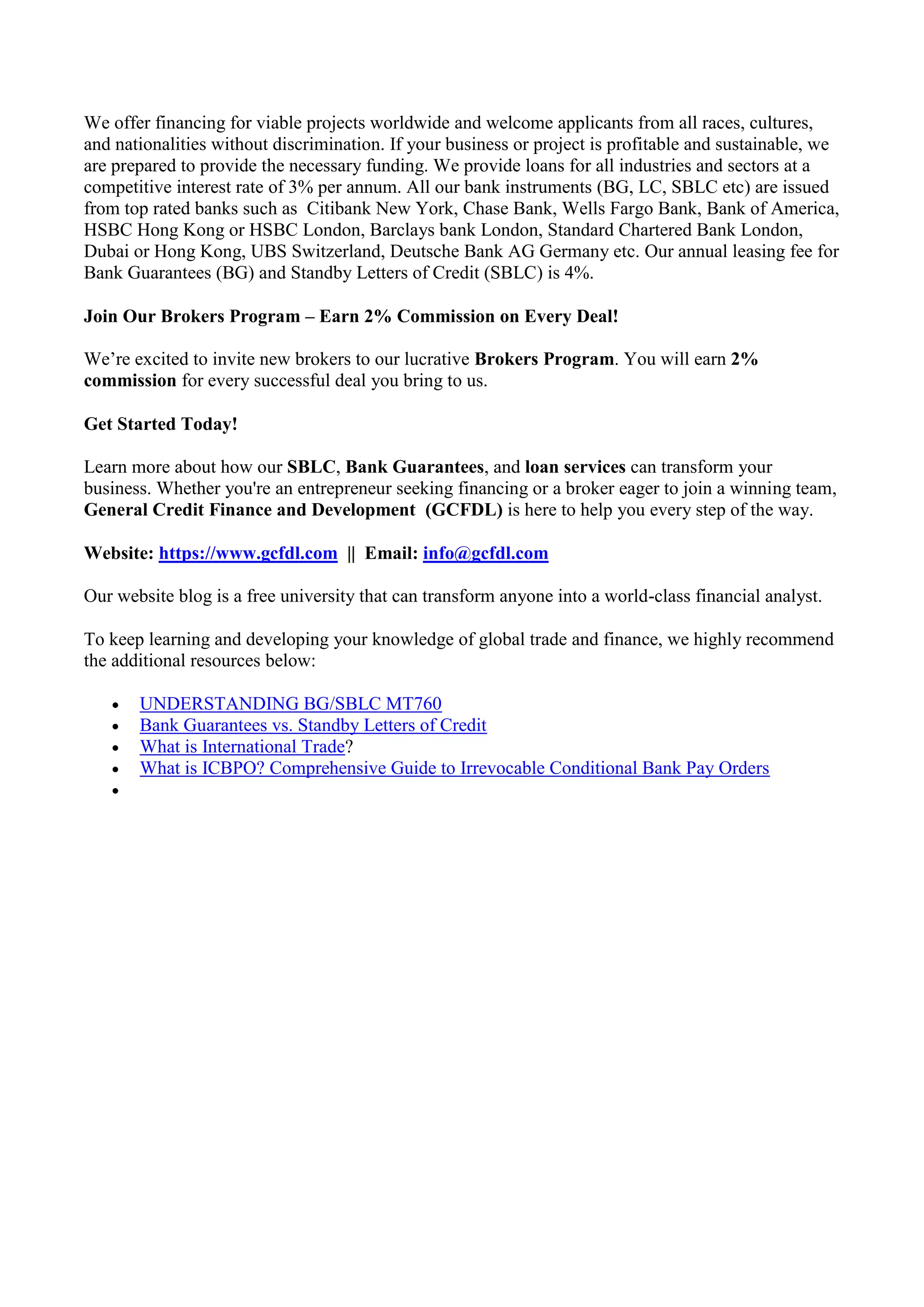 Loan with SBLC as Security . | PDF