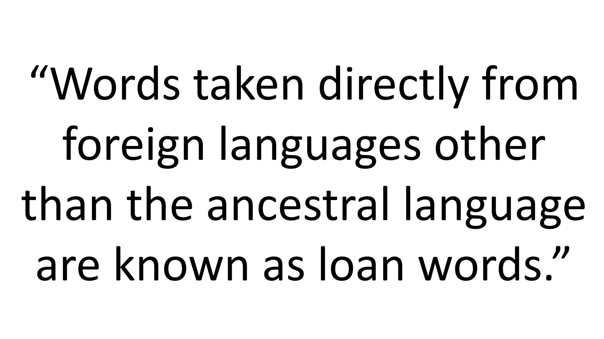 Loan words | PPTX
