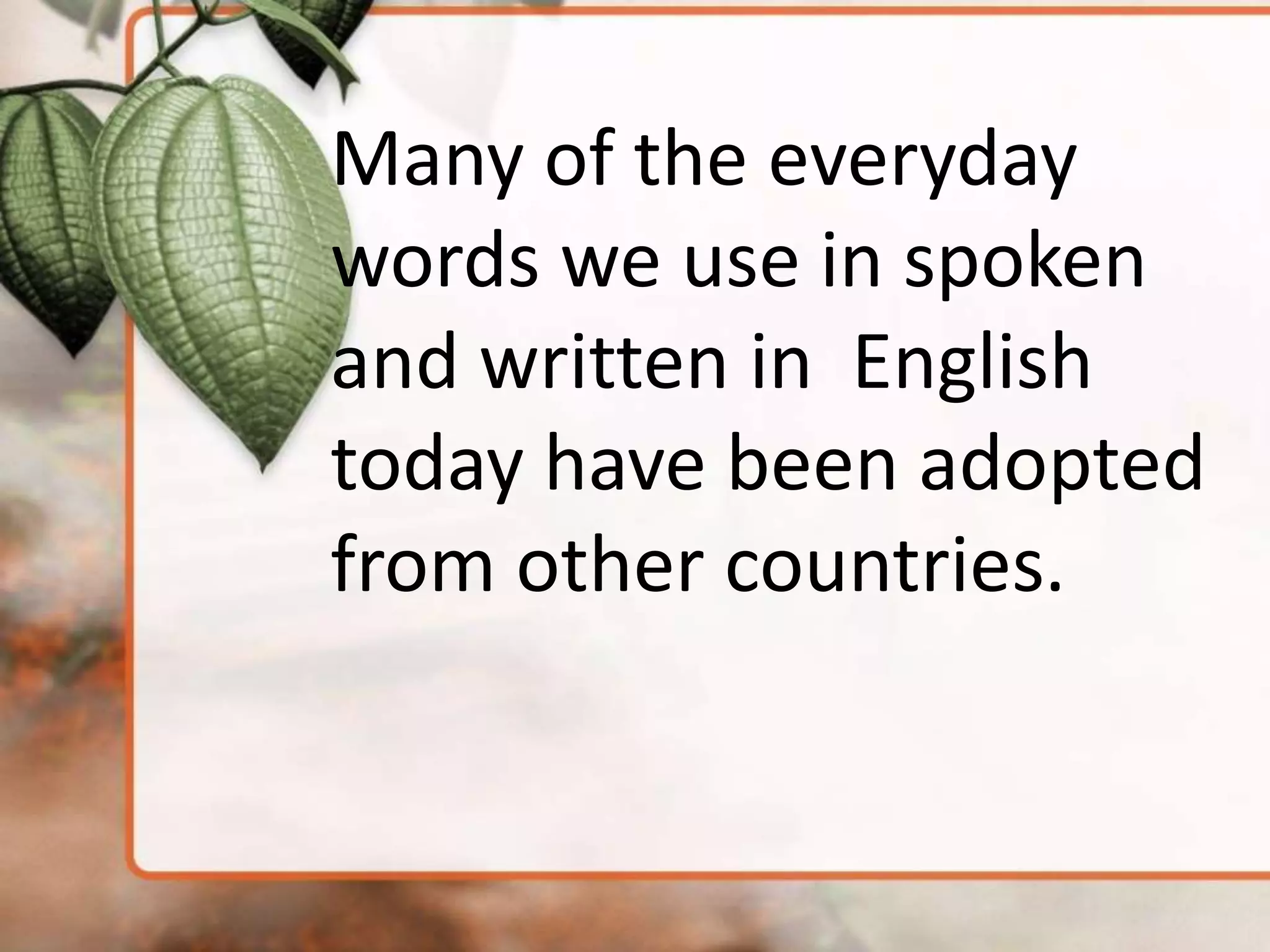 Loan Words in English | PPTX