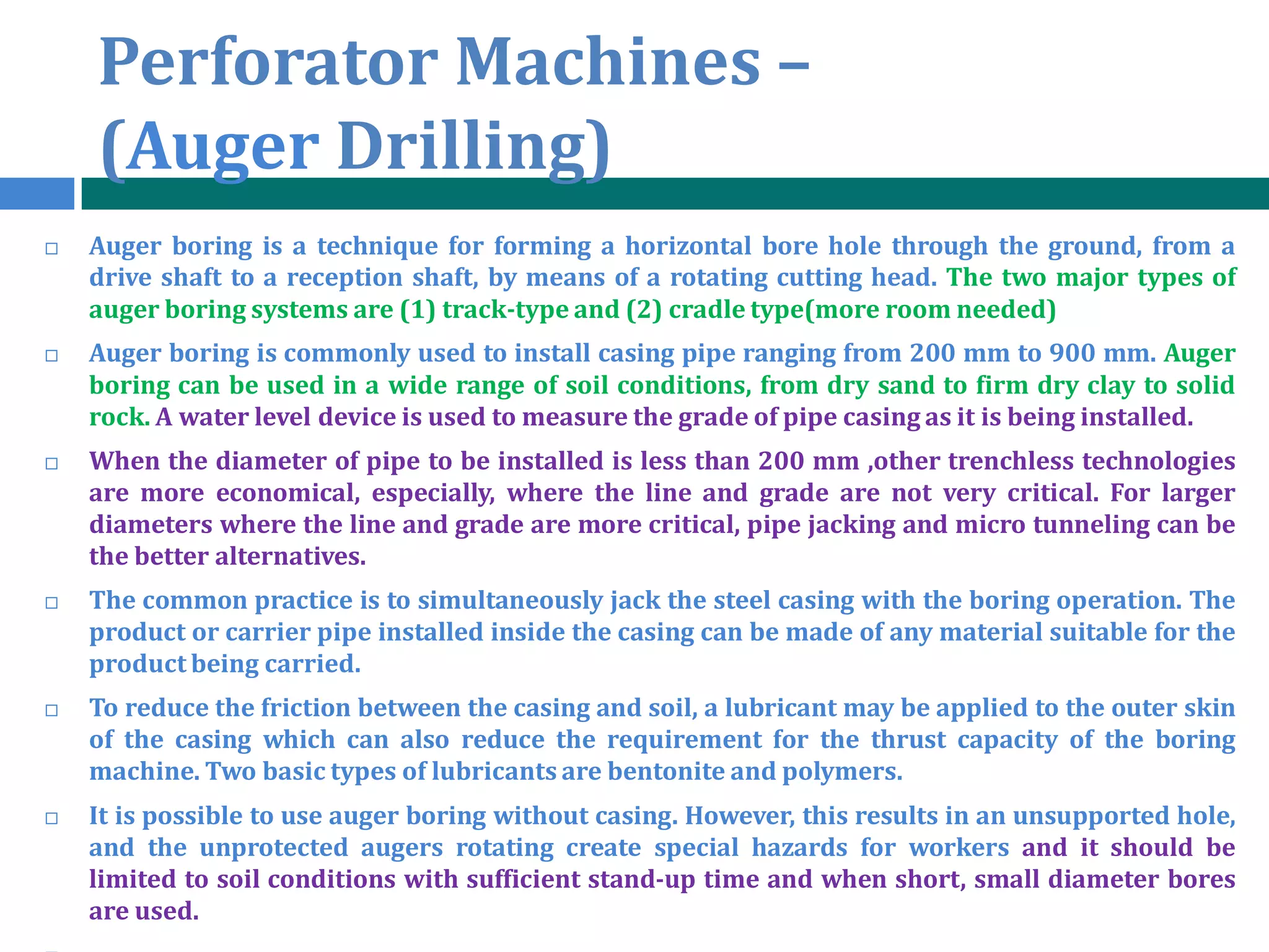 Trenchless Technologies for New Pipe Installations | PDF