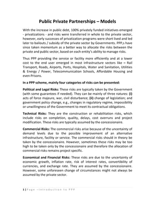 Introduction to Public Private Partnerships (PPP’s) - June 2010 | PDF ...