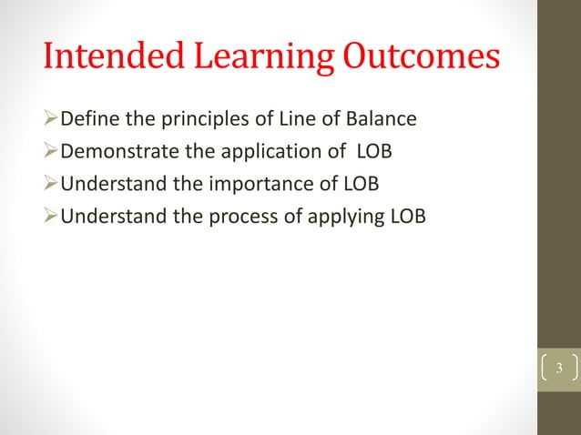 Line of balance in civil engineering | PPTX