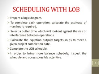 Line of balance in civil engineering | PPTX