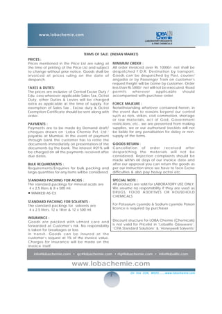 Loba chemie pricelist-2011 | PDF