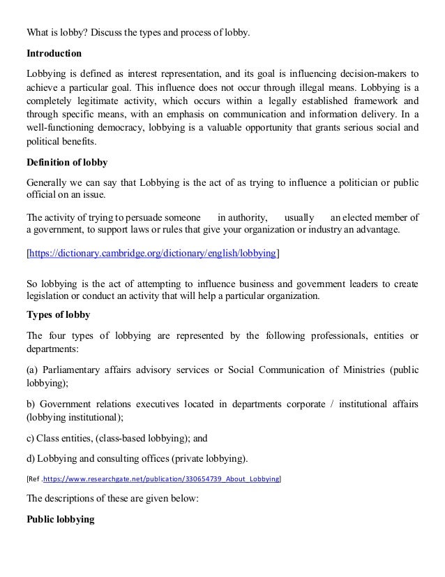 What is lobby? Discuss the types and process of lobby.pdf