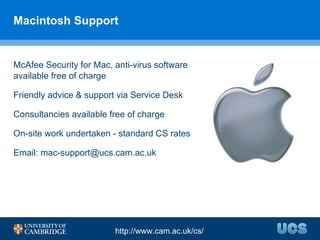 An Introduction to the University of Cambridge Computing Service | PPT