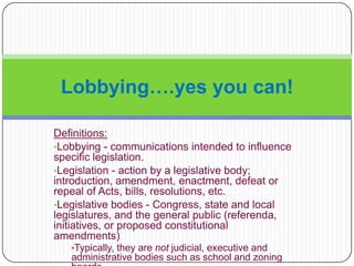 Nonprofits and Lobbying | PPTX