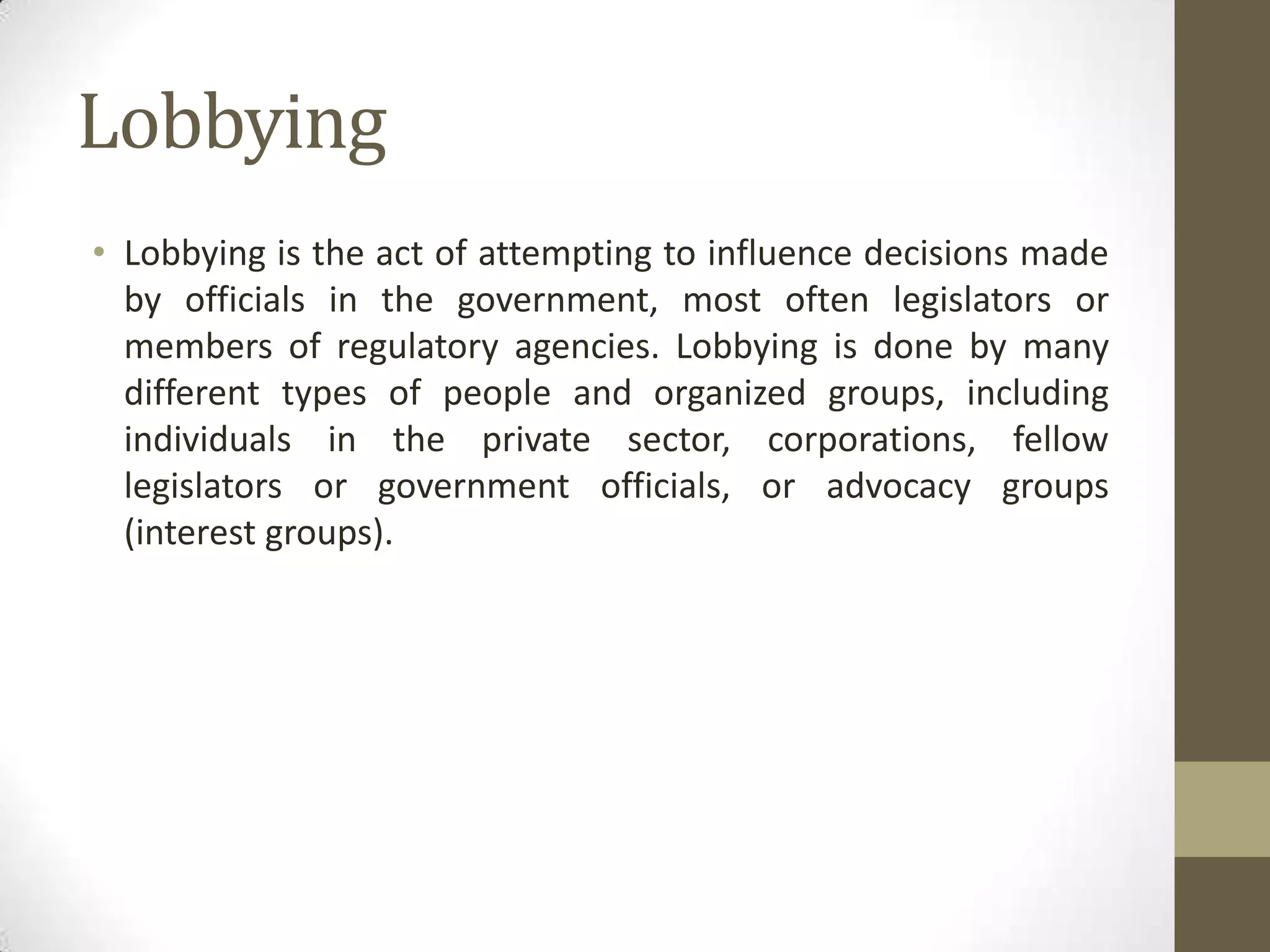 Lobbying | PPTX
