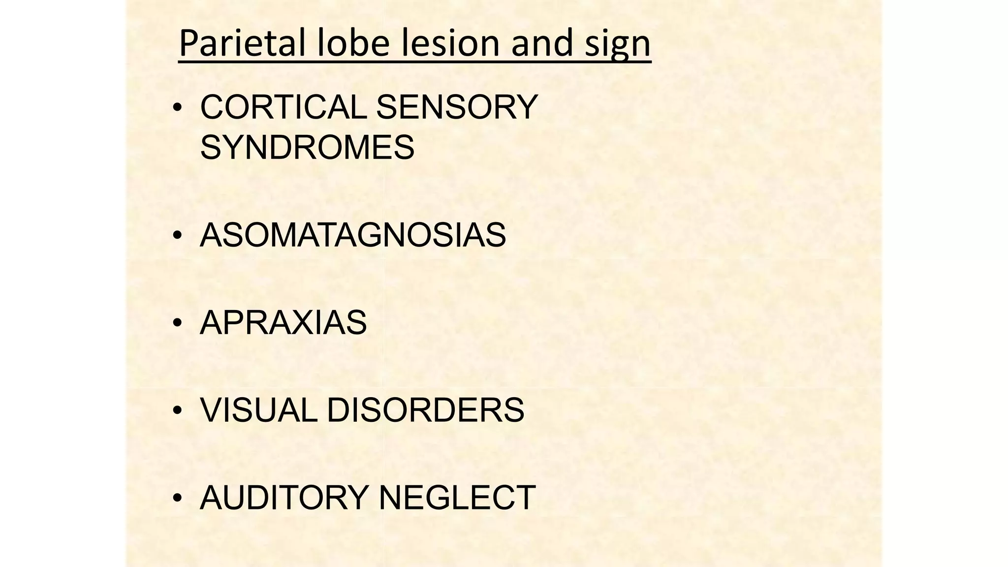 Frontal and Parietal Lobe sign | PPTX