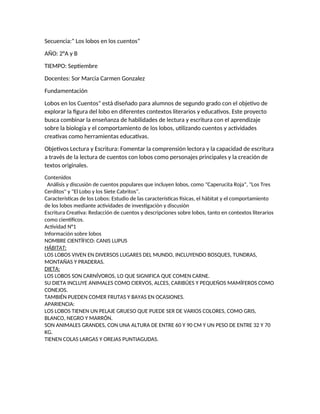 lobos texto informativo para alumnos de segundo grado | DOCX